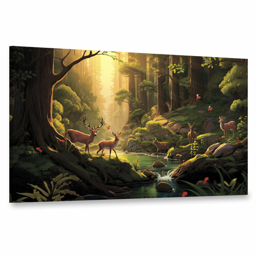 Интерьерная картина 100х60 "По следам лесных животных"