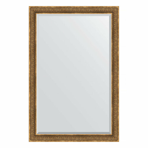 Зеркало настенное с фацетом EVOFORM в багетной раме вензель бронзовый, 119х179 см, для гостиной, прихожей, спальни и ванной комнаты, BY 3630