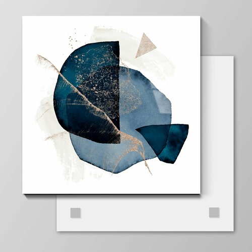 Картина на стекле - "Фигуры в синих тонах" размер 110-110 см