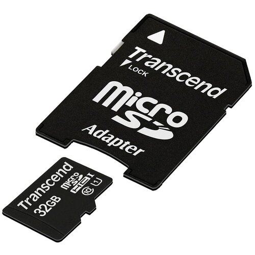 Карта памяти Transcend microSDHC 32 ГБ Class 10, V10, A1, UHS-I U1, 1 шт., черный