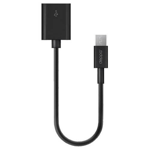 Кабель Deppa OTG USB - microUSB (72110), 0.1 м, 1 шт., черный