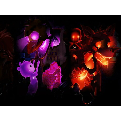 Плакат, постер на бумаге Five Nights at Freddy s/фнаф/игровые/игра/компьютерные герои персонажи. Размер 30 х 42 см