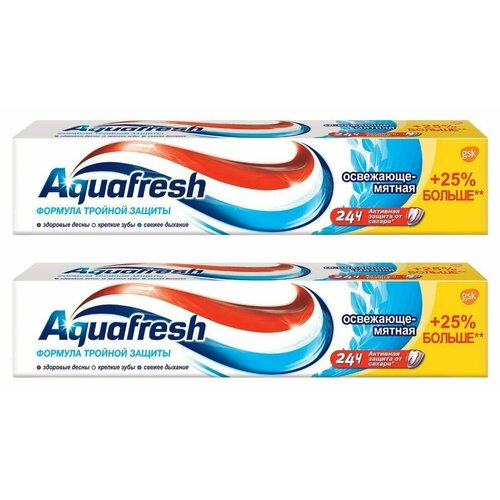 Aquafresh Освежающая мятная зубная паста Total Care, синяя, 125 мл, 2 шт