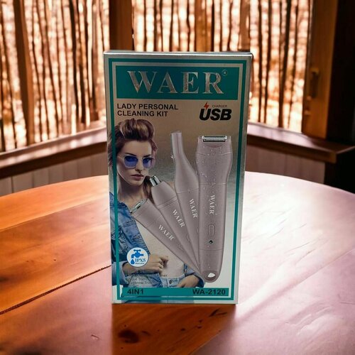 Универсальный триммер 4 в 1 WAER WA-2120 для носа, ушей, бровей, Женский набор для бритья