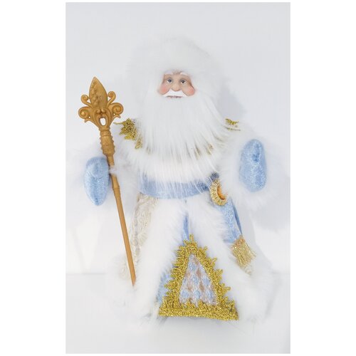 Triumph Nord Дед Мороз в голубой шубе и белой шапке 84675, 30 см, голубой/белый