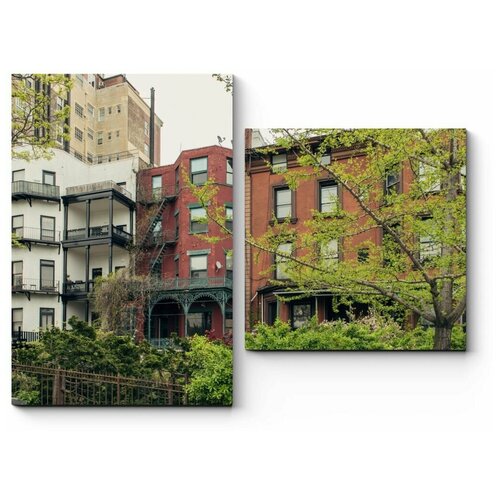 Модульная картина Жилая улица в Бруклин-Хайтс140x105