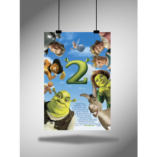 Постер плакат интерьерный на стену мультфильм Шрек 2 А3