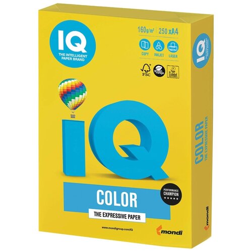 Бумага IQ Color А4 160 г/м², 250 л, горчичный IG50