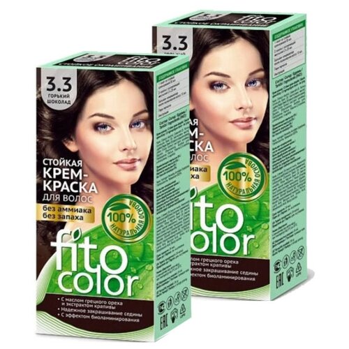 Fito косметик Fitocolor крем-краска для волос набор 2 шт., 3.3 горький шоколад, 115 мл