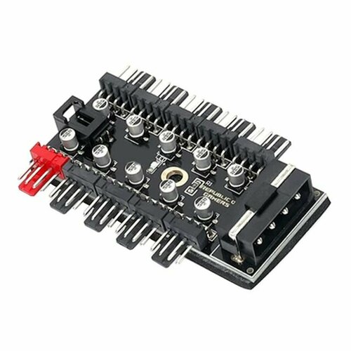 Разветвитель / хаб / контроллер 4-pin кулеров с питанием MOLEX, до 10 вентиляторов