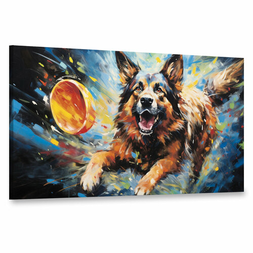 Интерьерная картина 100х60 "Собака в полете"