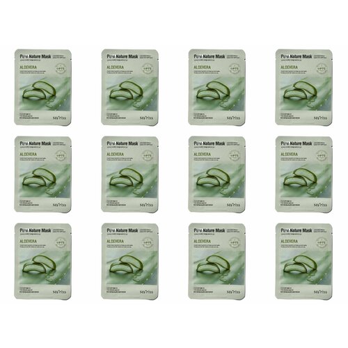 Anskin Маска тканевая для лица Secriss Pure Nature Mask Pack- Aloevera 25 мл 12 шт