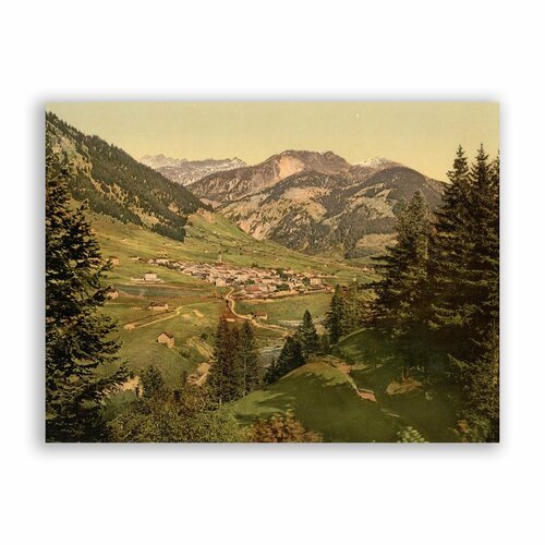 Постер, плакат на бумаге / General view, St. Gotthard Railway, Switzerland / Размер 30 x 40 см