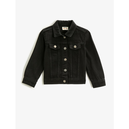 Джинсовая куртка KOTON, размер 5-6 лет, черный