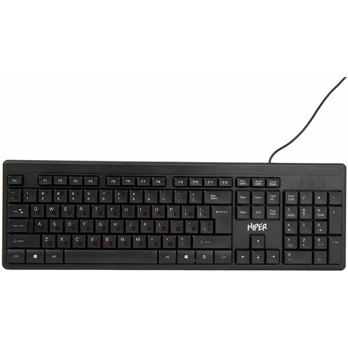 Клавиатура Hiper OK-1100 черная, USB, 104 кн, проводная