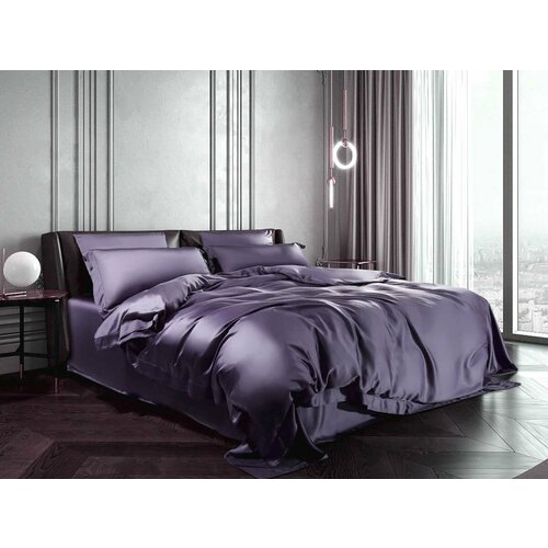 Постельное бельё Maktex тенсель 1,5 спальное Королевский пурпур с наволочками 50х70