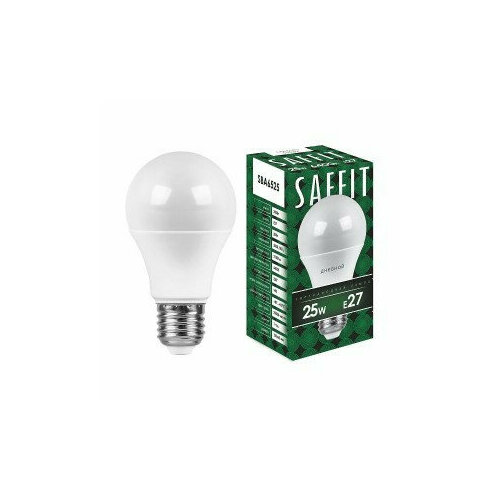 Светодиодная LED лампа Saffit ЛОН А60 E27 25W(2150lm) 6400K 6K матовая 136x65 SBA6525 55089 (упаковка 18 штук)