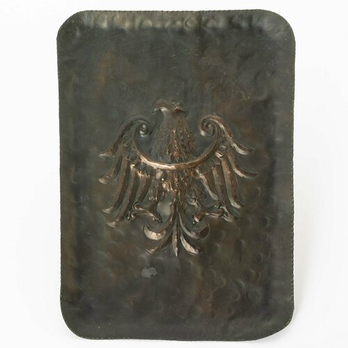 Настенное панно с геральдическим изображением орла, металл, чеканка, Германия