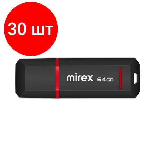 Комплект 30 штук, Флеш-память Mirex USB KNIGHT BLACK 64Gb (13600-FMUKNT64 )