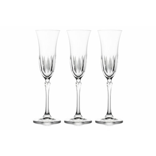 Набор бокалов для шампанского Le Stelle "Gemma Point", 6шт, хрустальное стекло, 150мл