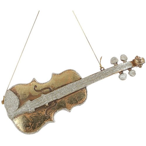 Noel Collection (Katherine’s Style) Елочная игрушка Золотая Скрипка - Нотки Электро-Свинга 26 см, подвеска 1100827