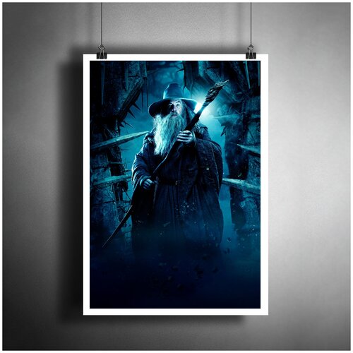 Постер плакат для интерьера "Фильм: Хоббит - Гендальф. Hobbit. Gandalf"/ Декор дома, офиса, комнаты A3 (297 x 420 мм)