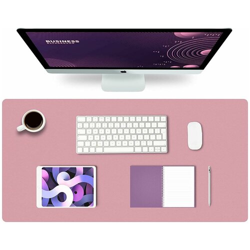 Настольный коврик для клавиатуры и мыши, защитный, большой, водонепроницаемый, кожаный, на рабочий стол для офиса и дома, 40 см х 80 см, фиолетовый