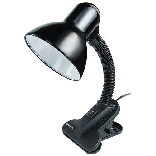 Настольная лампа-светильник SONNEN OU-108, на прищепке, цоколь Е27, черный, 236679, 236679