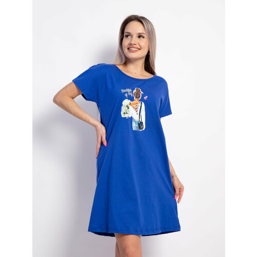 Сорочка  Интерлок, размер 104, синий