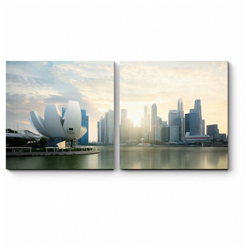 Модульная картина Сингапур просыпается 160x80