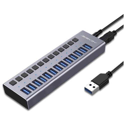 Хаб Acasis USB 3.0 12V 5A HS-713MG (13 портов), серый