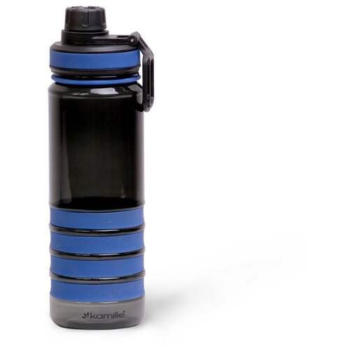 Бутылка спортивная для воды Kamille 750мл из пластика (тритан) (черно-синий) KM-2302