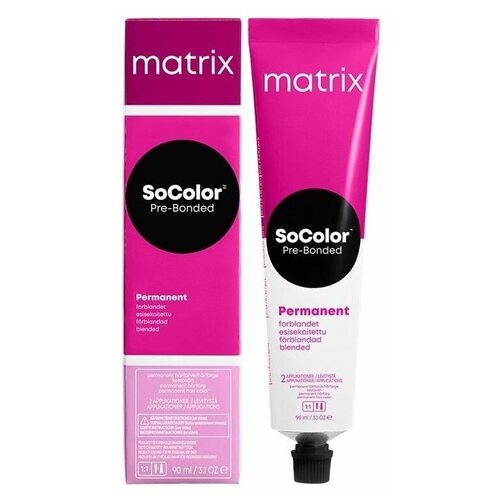 Matrix SoColor Pre-bonded стойкая крем-краска для седых волос Extra coverage, 506Na темный блондин натуральный пепельный, 90 мл