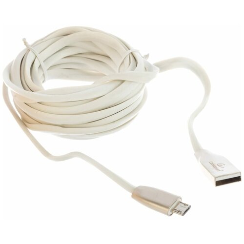 Аксессуар Gembird Cablexpert Gold USB 2.0 AM/microB 3m White CC-G-mUSB01W-3M