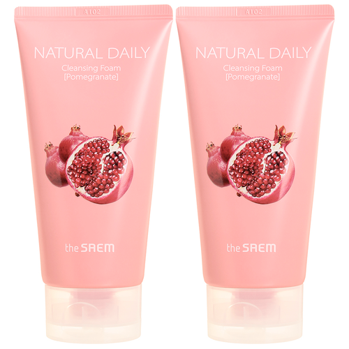 Пенка для умывания с экстрактом граната The Saem Natural Daily Cleansing Foam Pomegranate, 150 мл *2 шт