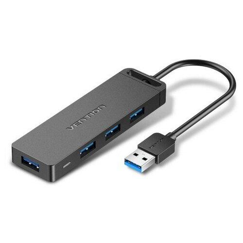 Концентратор Vention OTG USB 3.0 на 4 порта Черный - 1м.