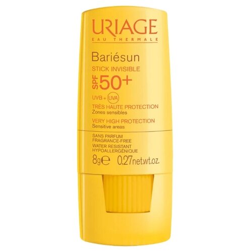 Uriage стик Bariesun невидимый для чувствительных зон лица и тела SPF 50, 8 мл