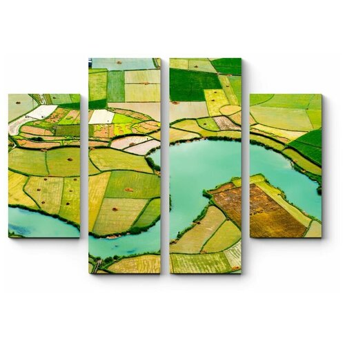 Модульная картина Рисовые поля Вьетнама 80x60