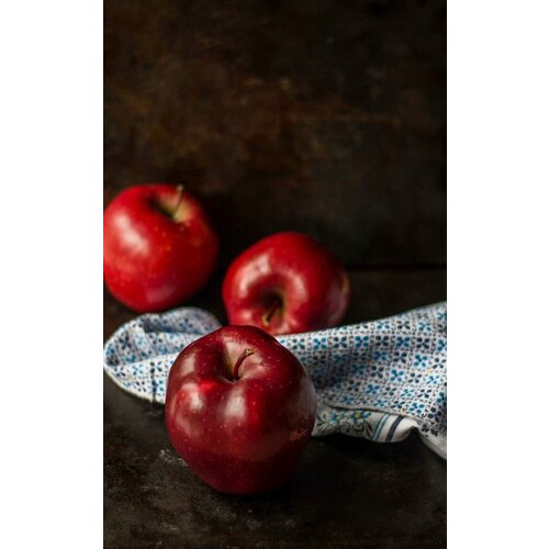 Картина на холсте 60x110 LinxOne "Яблоко, фрукт, натюрморт" интерьерная для дома / на стену / на кухню / с подрамником