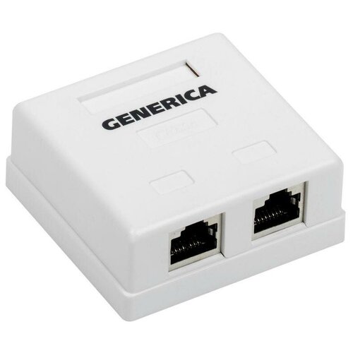 Розетка информационная RJ45 кат.5е FTP 2 порта настенная GENERICA ITK CS2-1C5EF-22-G (8шт. в упак.)