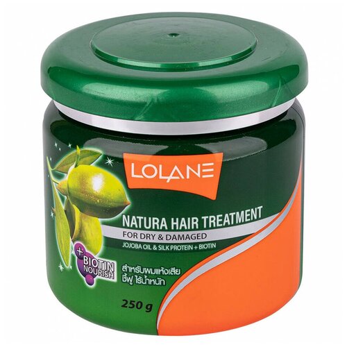Маска для сухих и поврежденных волос с маслом жожоба и протеинами шелка Lolane Natura Treatment for Dry & Damaged Hair + Jojoba Oil & Silk Protein, 250 мл