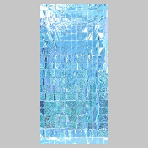 Праздничный занавес голография, 100 × 200 см, цвет голубой