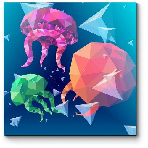 Модульная картина Графические медузы90x90