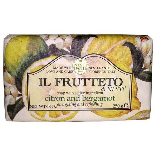 Nesti Dante Мыло кусковое Il Frutteto Citron and Bergamot травяной, 250 мл, 250 г