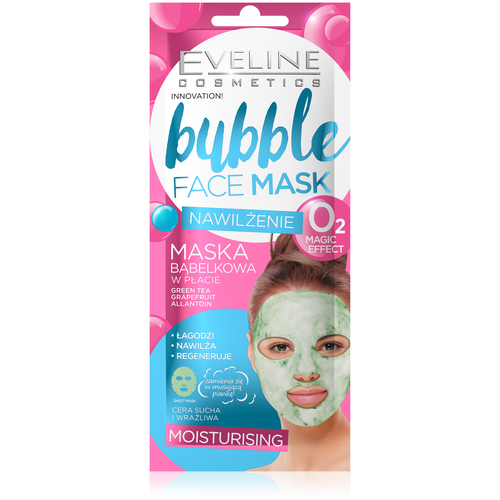 Eveline Cosmetics Увлажняющая пузырьковая тканевая маска Bubble Face Mask, 10 мл
