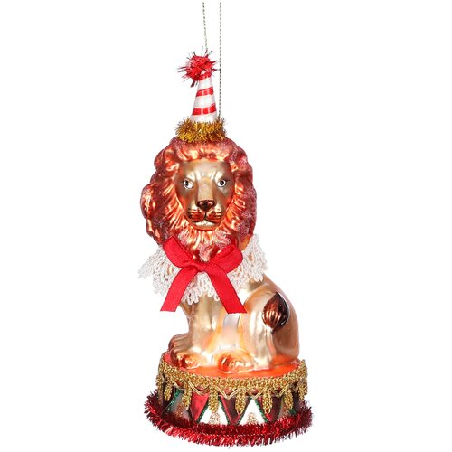 Елочная игрушка House of seasons Цирковой лев 84366, красный/золотистый, 14 см