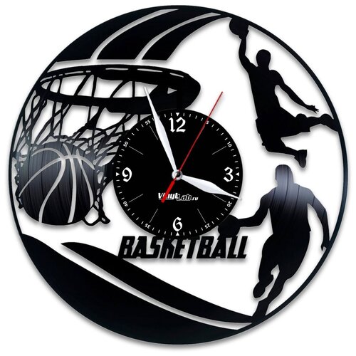 Часы из виниловой пластинки (c) VinylLab Баскетбол