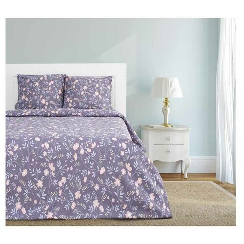 Комплект постельного белья Этель Сумрачный сад, 2-спальное, бязь, розовый/серый