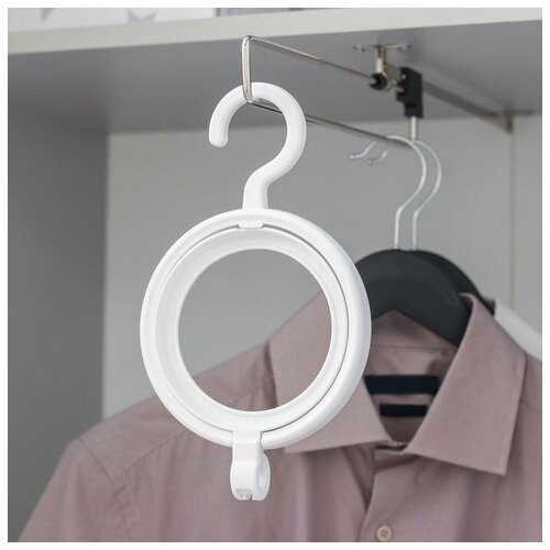 Вешалка - крючок для одежды и головных уборов многофункциональный, 24×14×2,8 см, цвет белый