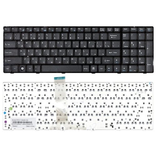 Клавиатура для ноутбука MSI MS168 черная с рамкой